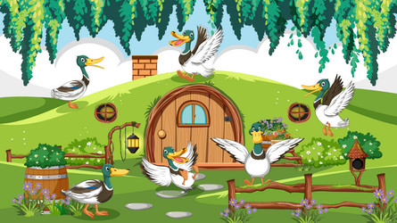 Scenery Duck Cartoon Vector Images (over 480)