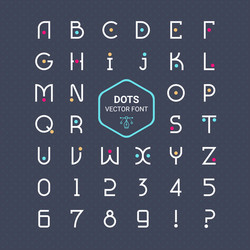 Rounded font alphabet with dots effect let Vector Image