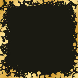 Abstract square gold ink splatter frame golden Vector Image