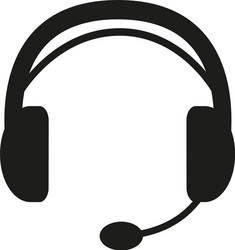 Headset icon support symbol flat Royalty Free Vector Image