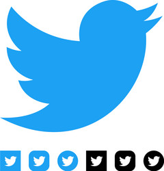 Twitter bird logo icon social media symbol Vector Image