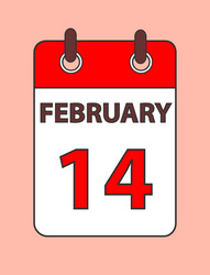 Calendar 14 february Royalty Free Vector Image