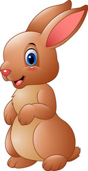Cartoon brown rabbit Royalty Free Vector Image