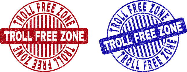 Troll free zone rubber stamp Royalty Free Vector Image