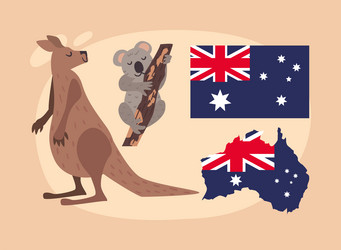 Five australian icons Royalty Free Vector Image
