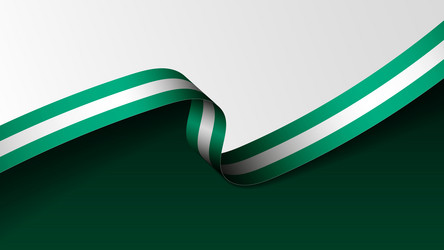 Nigeria ribbon flag background Royalty Free Vector Image