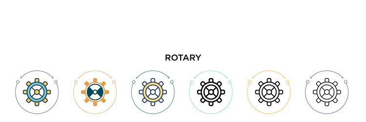 Rotary icon in filled thin line outline Royalty Free Vector