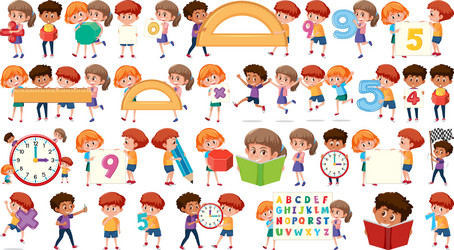 Cute Girl Studying Mathematics Vector Images (over 270)