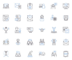 Redesign line icons collection revamp overhaul Vector Image