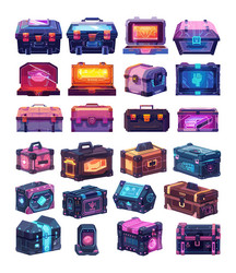 Chest animation empty treasure box open Royalty Free Vector