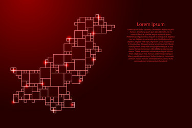 Pakistan map from red pattern rhombuses Royalty Free Vector