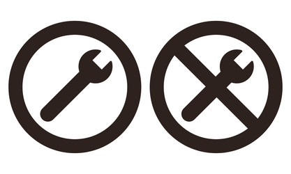 No repair symbol prohibition sign Royalty Free Vector Image