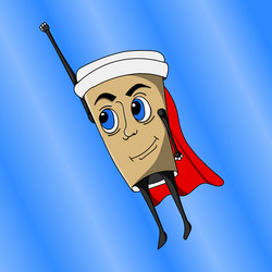 Coffee Man Superhero Vector Images (35)