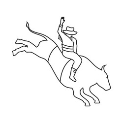 Bull riding rodeo logo Royalty Free Vector Image