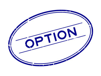 Grunge green option word oval rubber seal stamp Vector Image