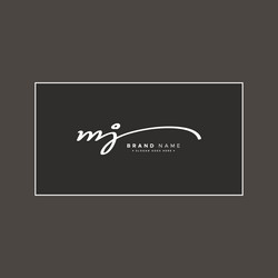 Initial letter mj logo - hand drawn signature Vector Image