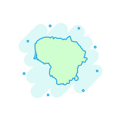 Cartoon lithuania map icon in comic style Vector Image
