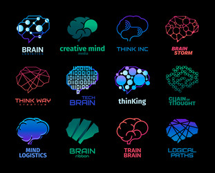 Brain idea logo creative intelligence concept Vector Image