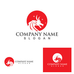 Skull dragon logo template design emblem Vector Image