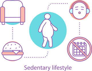Sedentary lifestyle loop concept icon Royalty Free Vector