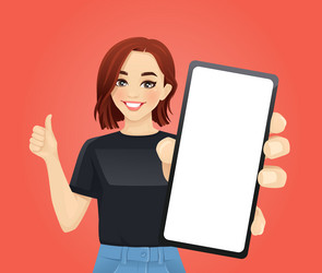 Young woman with phone Royalty Free Vector Image