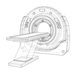 Magnetic resonance imaging device realistic mri Vector Image
