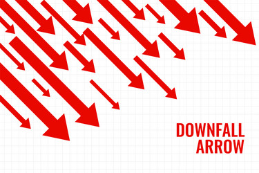 Downfall red arrows of business sale drops Vector Image