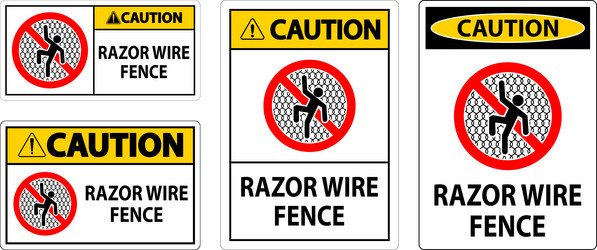 Caution razor wire sign razor wire do not attempt Vector Image