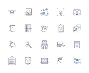 Graphic design outline icons collection graphic Vector Image