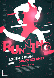 Running club poster marathon winners sportsmen Vector Image