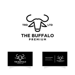Abstract buffalo line logo design Royalty Free Vector Image