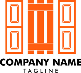 Roller shutter door logo icon template Royalty Free Vector