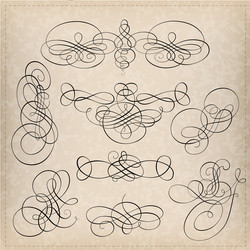 Set of calligraphy elements Royalty Free Vector Image