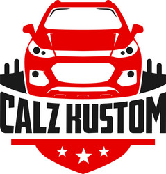 Classic car modification logo shield automotive Vector Image