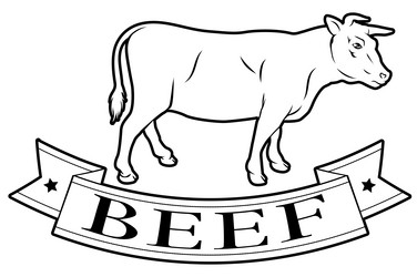 Premium beef food label Royalty Free Vector Image