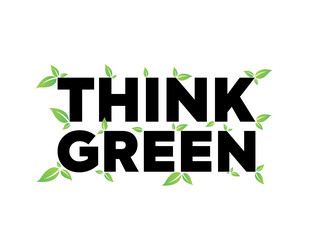 Think green environmental concept with leaves Vector Image