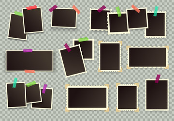Blank photo frames attached Royalty Free Vector Image Blank photo frames attached Royalty Free Vector Image