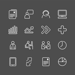 Set of line flat icons for business Royalty Free Vector