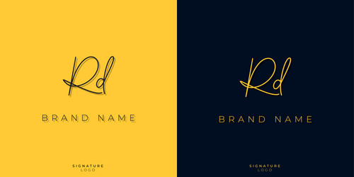 Initial letters rd logo design bundle Royalty Free Vector
