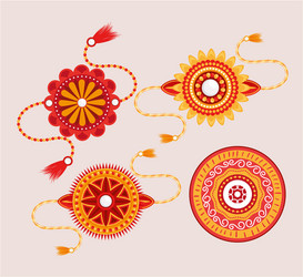 Raksha bandhan wristband icon group Royalty Free Vector