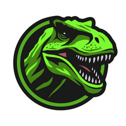 Roaring tyrannosaurus t-rex logo emblem Royalty Free Vector