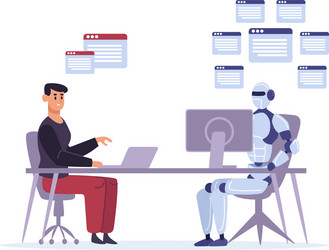 Human versus robot artificial intelligence Vector Image