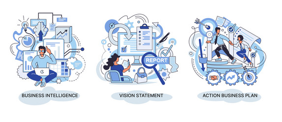 Strategic business planning automation process Vector Image