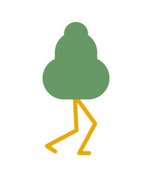 Tree with legs set cartoon style Royalty Free Vector Image