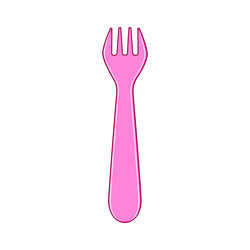 Baby toddler fork cartoon Royalty Free Vector Image