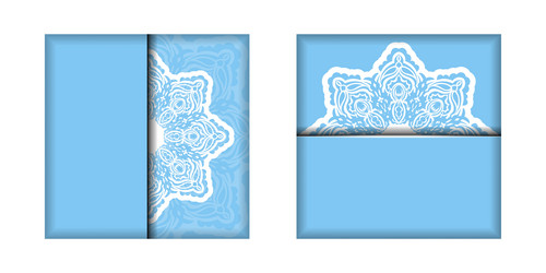 Blue color greeting card template with indian Vector Image