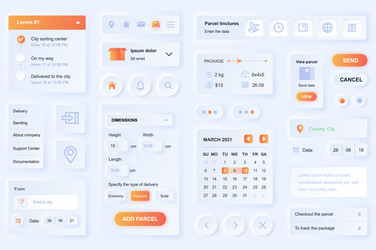 User interface elements for delivery mobile app Vector Image
