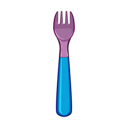 Baby toddler fork cartoon Royalty Free Vector Image