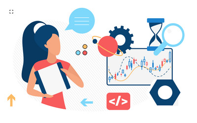 Stock market analysis concept Royalty Free Vector Image