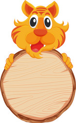 Blank sign template with cute cats on white Vector Image